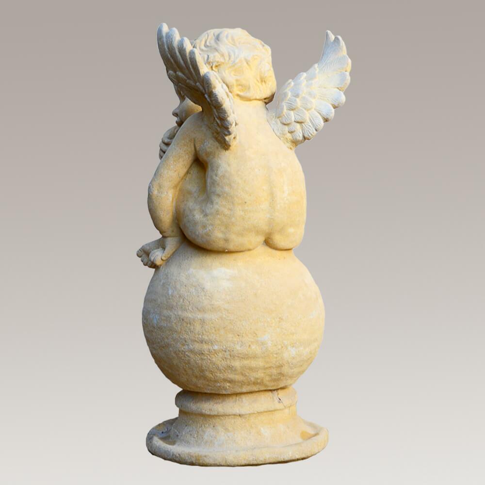 Steinguss Engel Statue winterfest - Amor